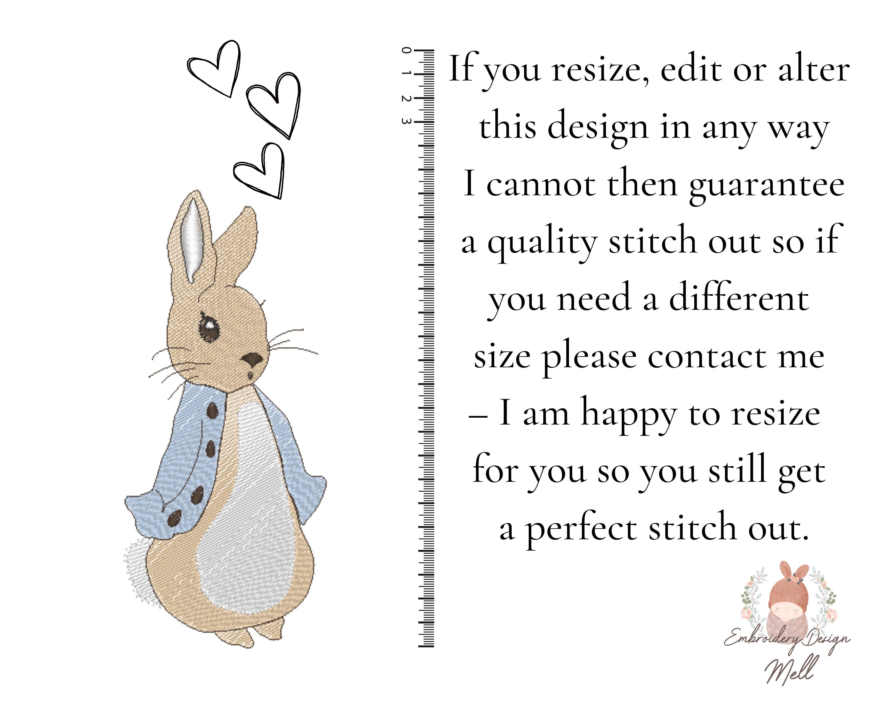 Peter Rabbit Embroidery Machine Design (digital Files) - Etsy