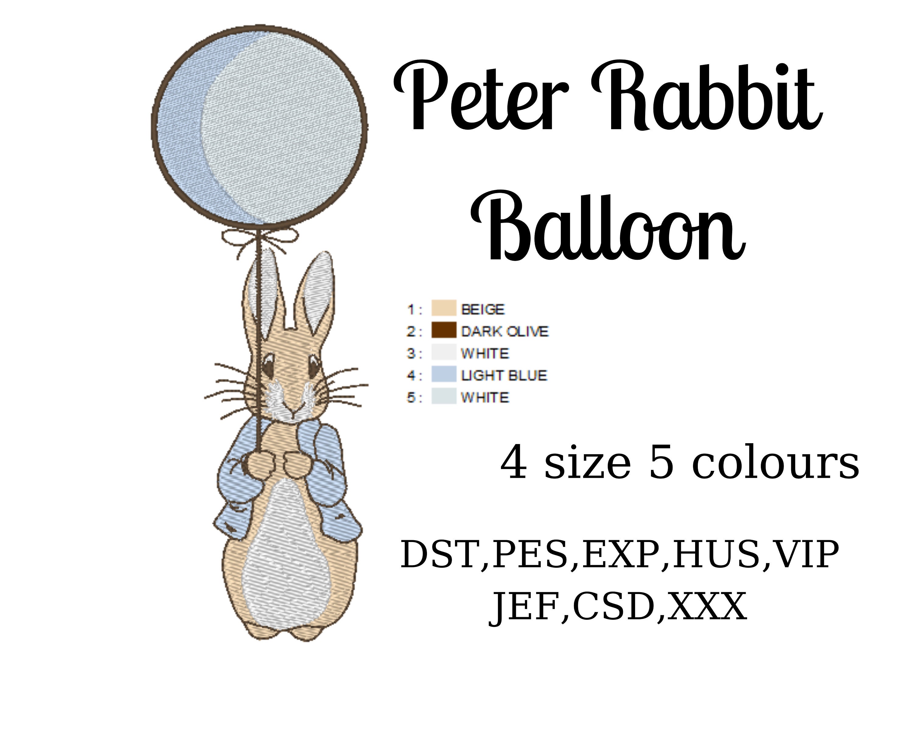 Peter Rabbit Balloon Embroidery Design Embroidery Pattern - Etsy UK