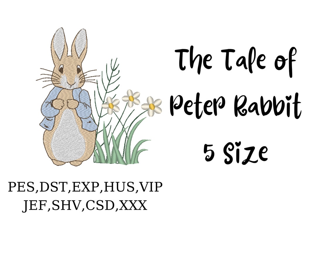 Peter Rabbit Flower 5 Size Embroidery Design , Embroidery Design ...