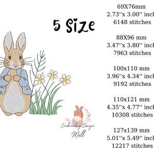 Peter Rabbit Flower 5 Size Embroidery Design , Embroidery Design ...
