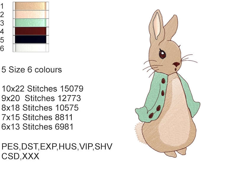 The Tale of Peter Rabbit Embroidery Machine Digital Files , Peter ...