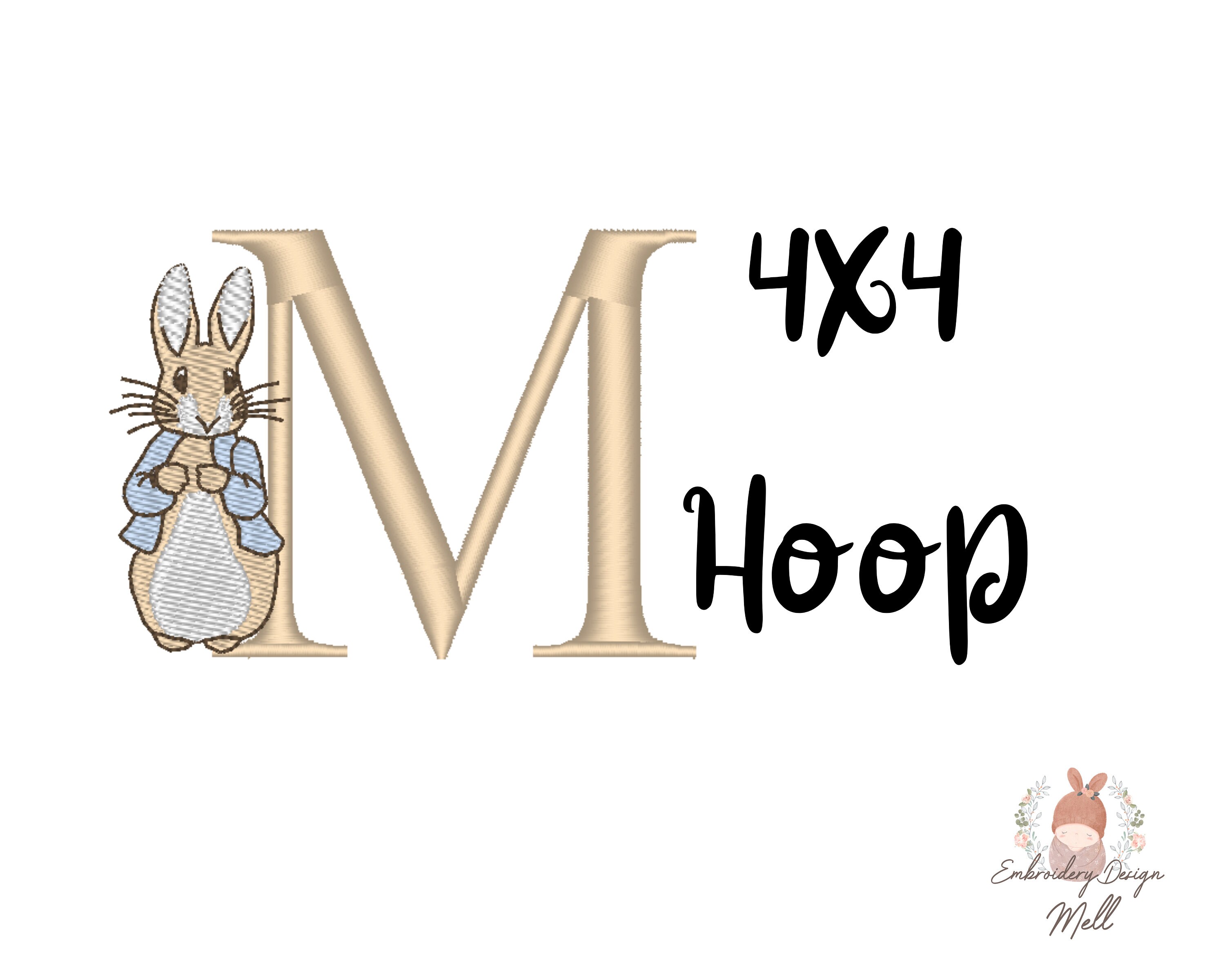 The Tale of Peter Rabbit Letter M 3 Inch 4 Inch 5 Inch , Embroidery ...