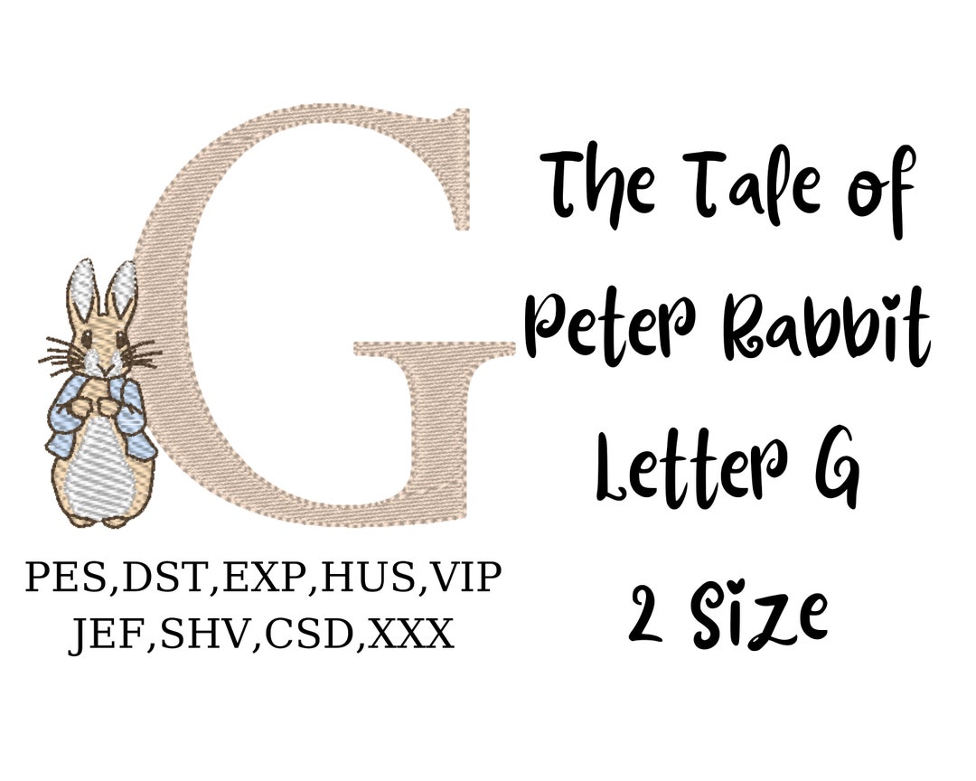 The Tale of Peter Rabbit Letter G 3 Inch 4 Inch , Embroidery Machine ...