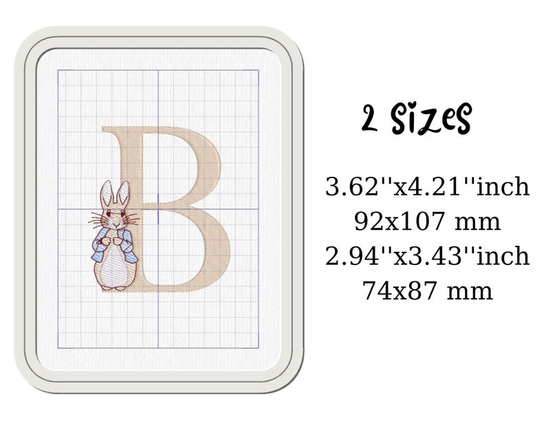 The Tale of Peter Rabbit 3 Inch 4 Inch B Letter Embroidery - Etsy