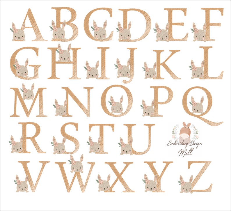 Bunny Alphabet Machine Embroidery Font (digital Download) - Etsy