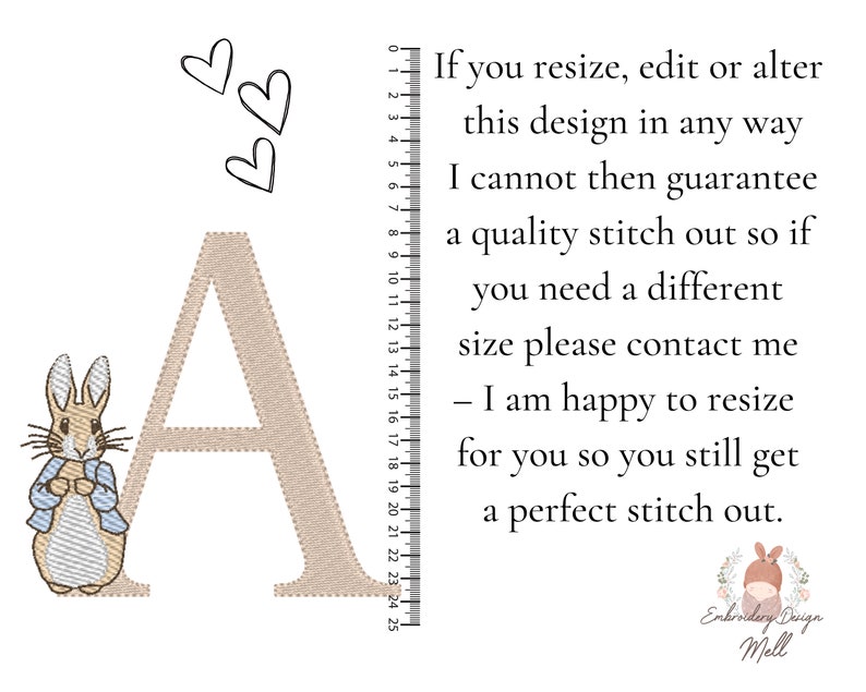 The Tale of Peter Rabbit Alphabet 4 Inch 26 Letters Embroidery Machine ...