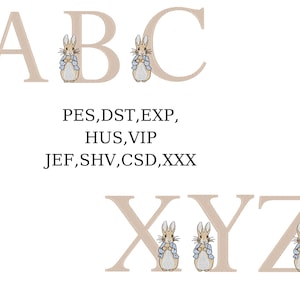 The Tale of Peter Rabbit Alphabet 4 Inch 26 Letters Embroidery Machine ...