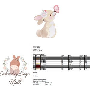Cute Easter Bunny Embroidery Design Download File, 6 Sizes, Instant ...