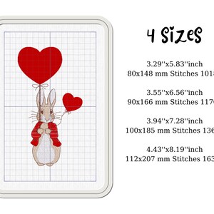 Tale of Peter Rabbit Valentine's Day Balloon Embroidery Machine Pattern ...