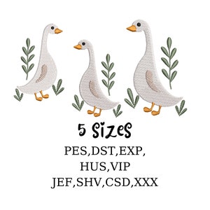 Three Goose Cute Embroidery Machine Design , Instant Download , 5 Size ...