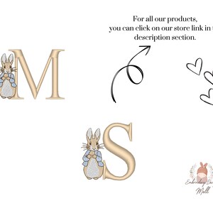 The Tale of Peter Rabbit Letter M 3 Inch 4 Inch 5 Inch , Embroidery ...