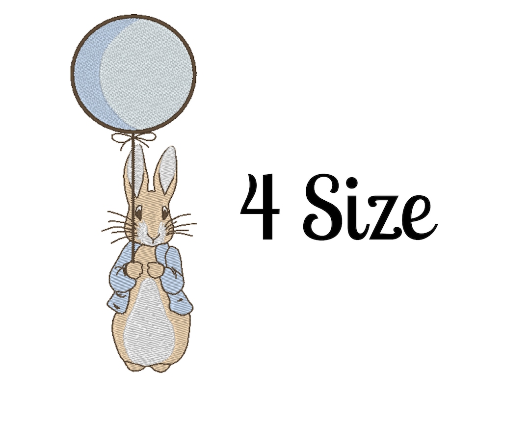 Peter Rabbit Balloon Embroidery Design, Embroidery Pattern File ...