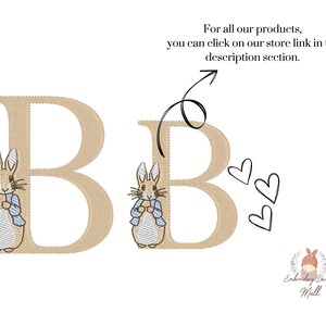The Tale of Peter Rabbit 3 Inch 4 Inch B Letter, Embroidery Machine ...