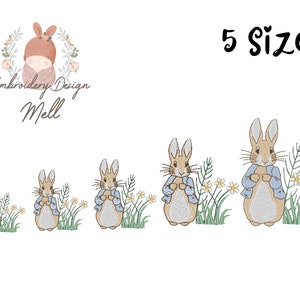 Peter Rabbit Flower 5 Size Embroidery Design , Embroidery Design ...