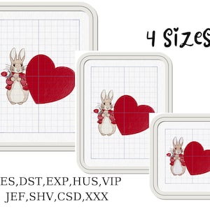 The Tale of Peter Rabbit Valentine's Day Embroidery Machine Pattern ...