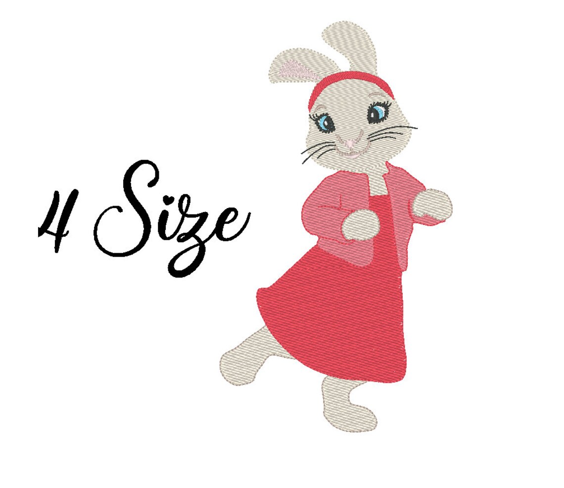 Peter Rabbit Lily Bobtail Character Embroidery Design File ,female ...