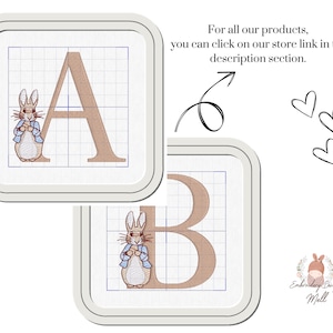 The Tale of Peter Rabbit Alphabet 4 Inch 26 Letters Embroidery Machine ...