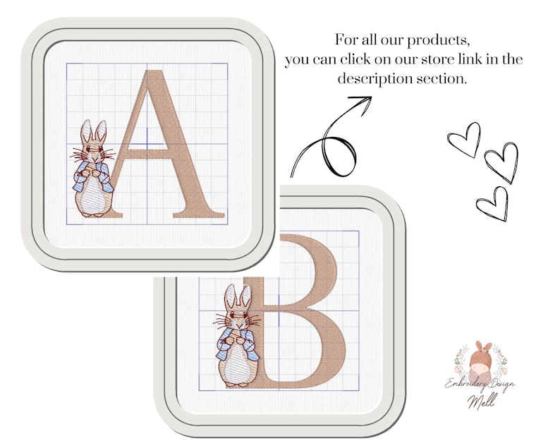 The Tale of Peter Rabbit Alphabet 4 Inch 26 Letters Embroidery - Etsy