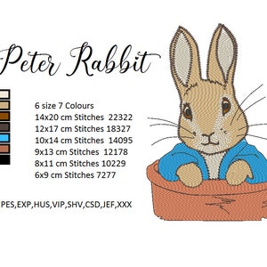 Beatrix Potter Peter Rabbit in Pot Embroidery Machine Embroidery ...