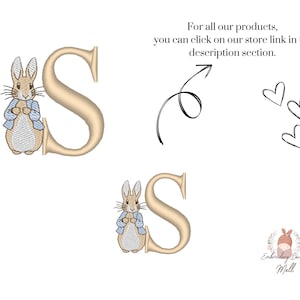 The Tale of Peter Rabbit Letter S 3 Inch 4 Inch , Embroidery Machine ...