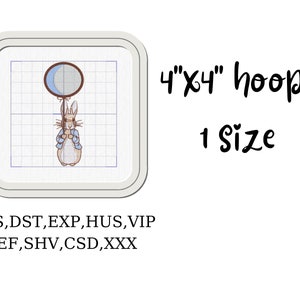 Peter Rabbit Balloon Embroidery Design 4x4 Hoop , Embroidery Pattern ...