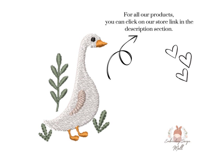 Goose Cute Embroidery Machine Design , Instant Download , 5 Size ...