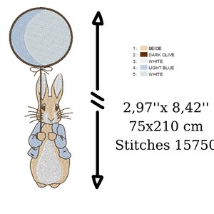 Peter Rabbit Balloon Embroidery Design, Embroidery Pattern File ...