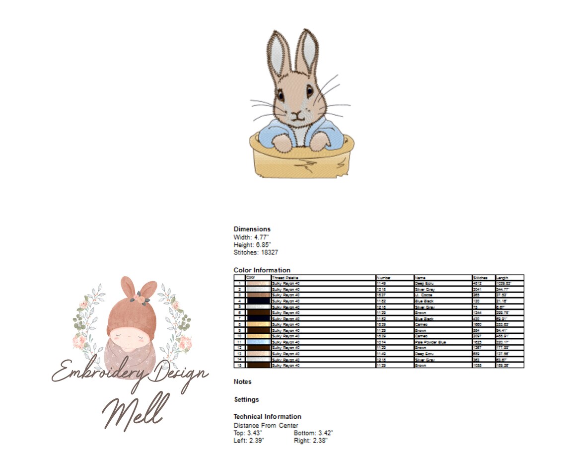 Beatrix Potter Peter Rabbit in Pot Embroidery Machine - Etsy