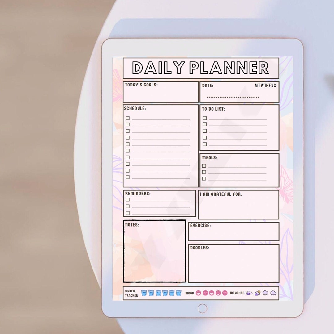 Daily Planner, Printable Planner, Detailed Undated Planner, A4 Planner ...