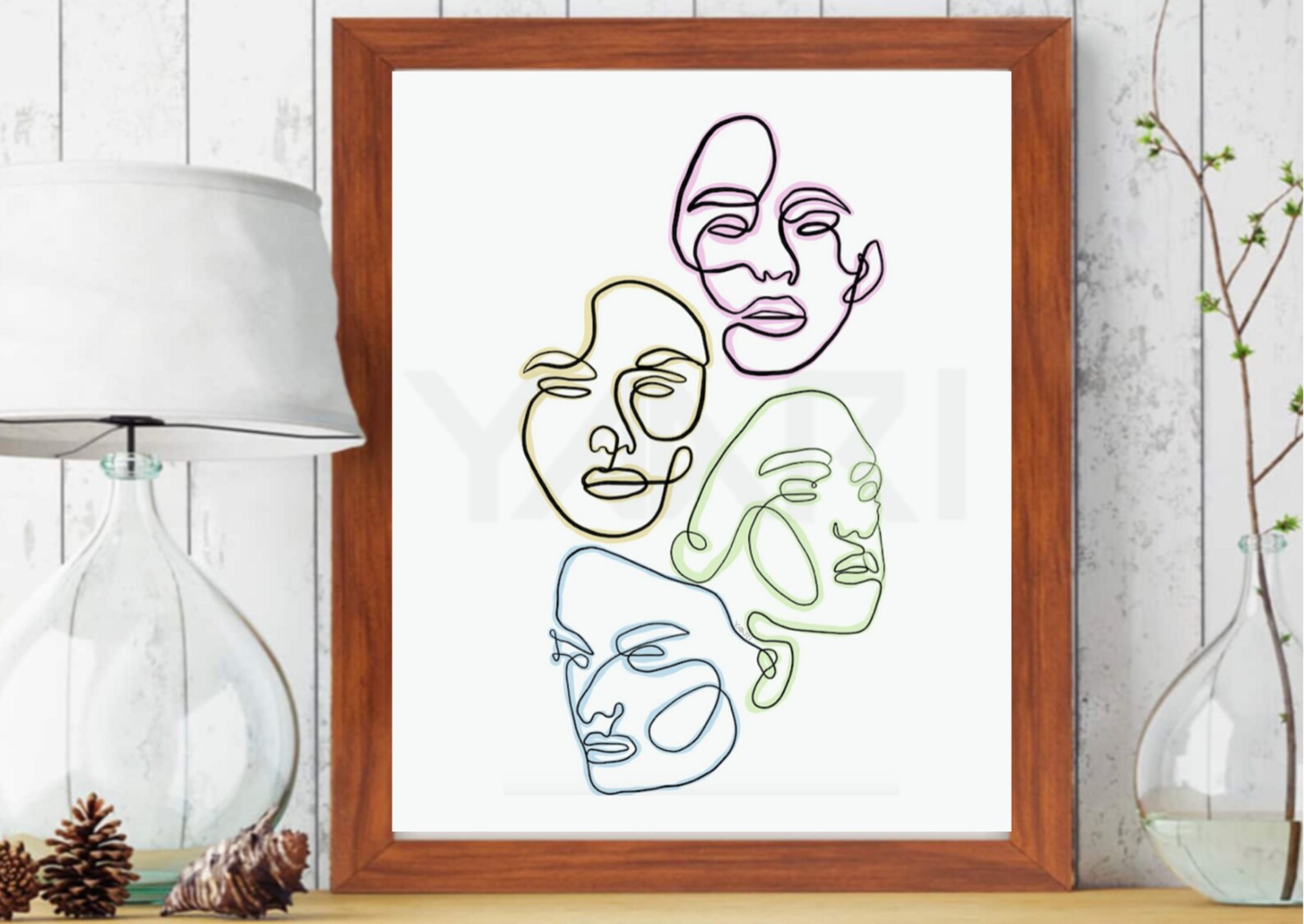 One Line Face Drawing - One Line Drawing of Abstract Faces - Etsy UK