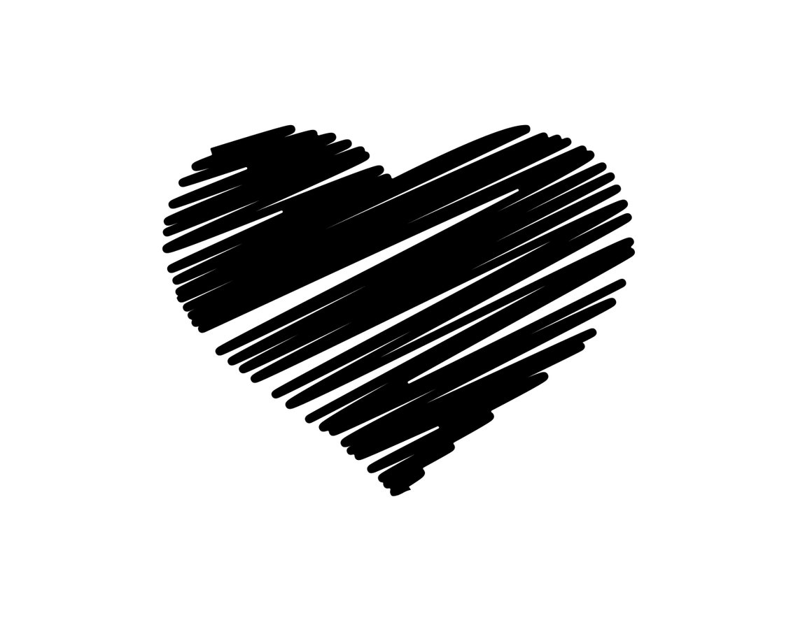 Scribble Heart Svg, Heart Svg File for Cricut, Heart Svg Design, Png ...