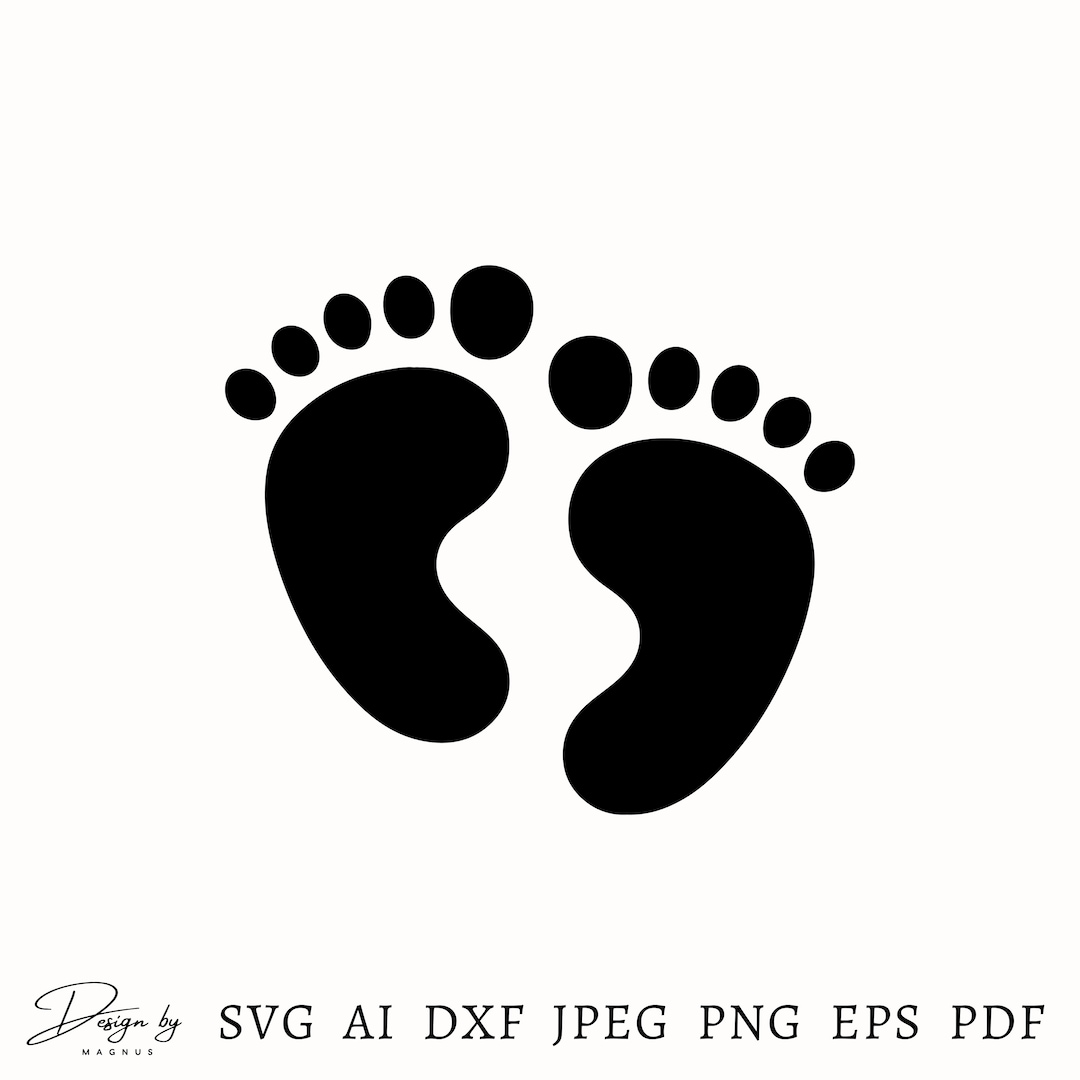 Baby Feet Svg, Baby Feet Silhouette, Baby Footprint, Baby Svg, Baby ...