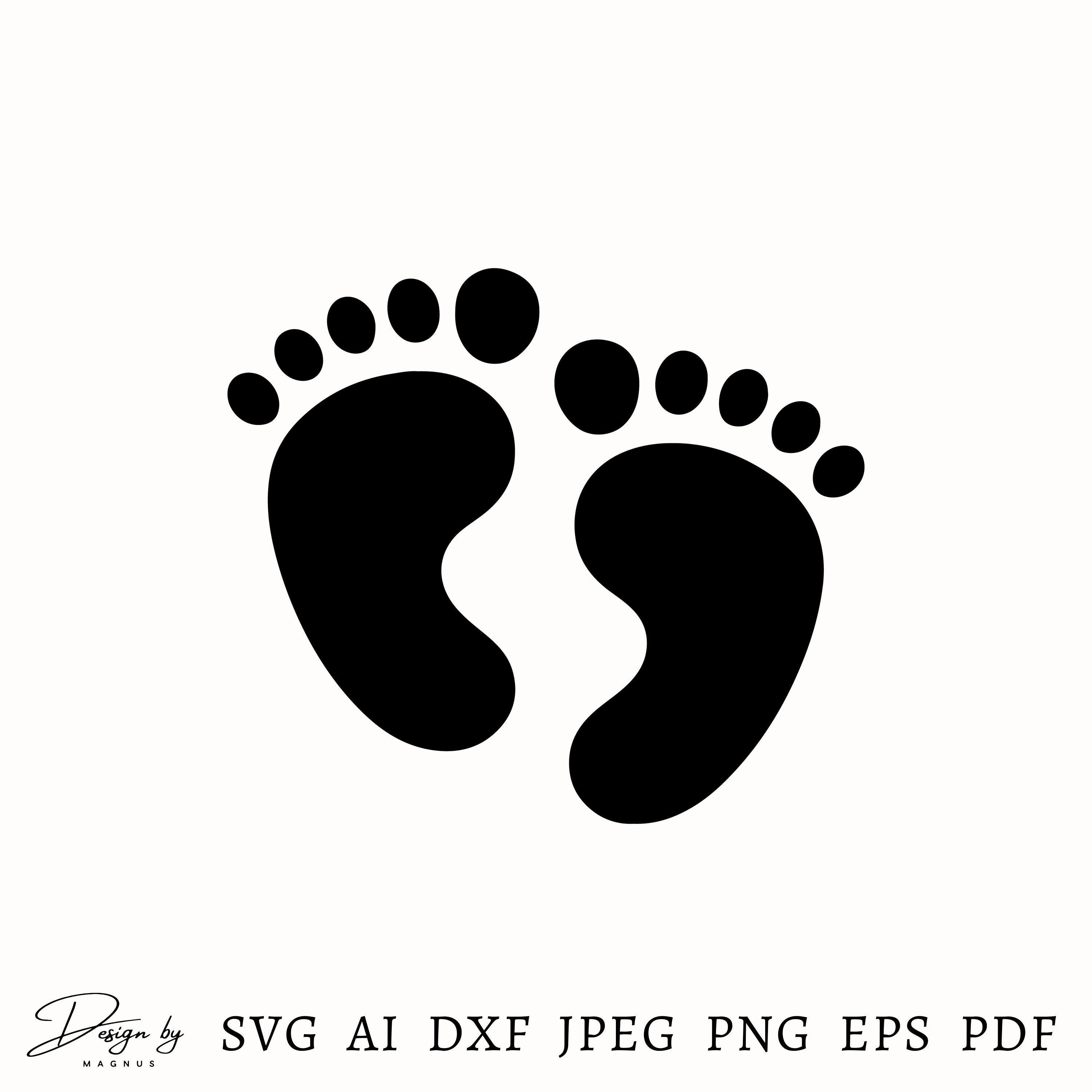 Baby Feet Svg, Baby Feet Silhouette, Baby Footprint, Baby Svg, Baby ...
