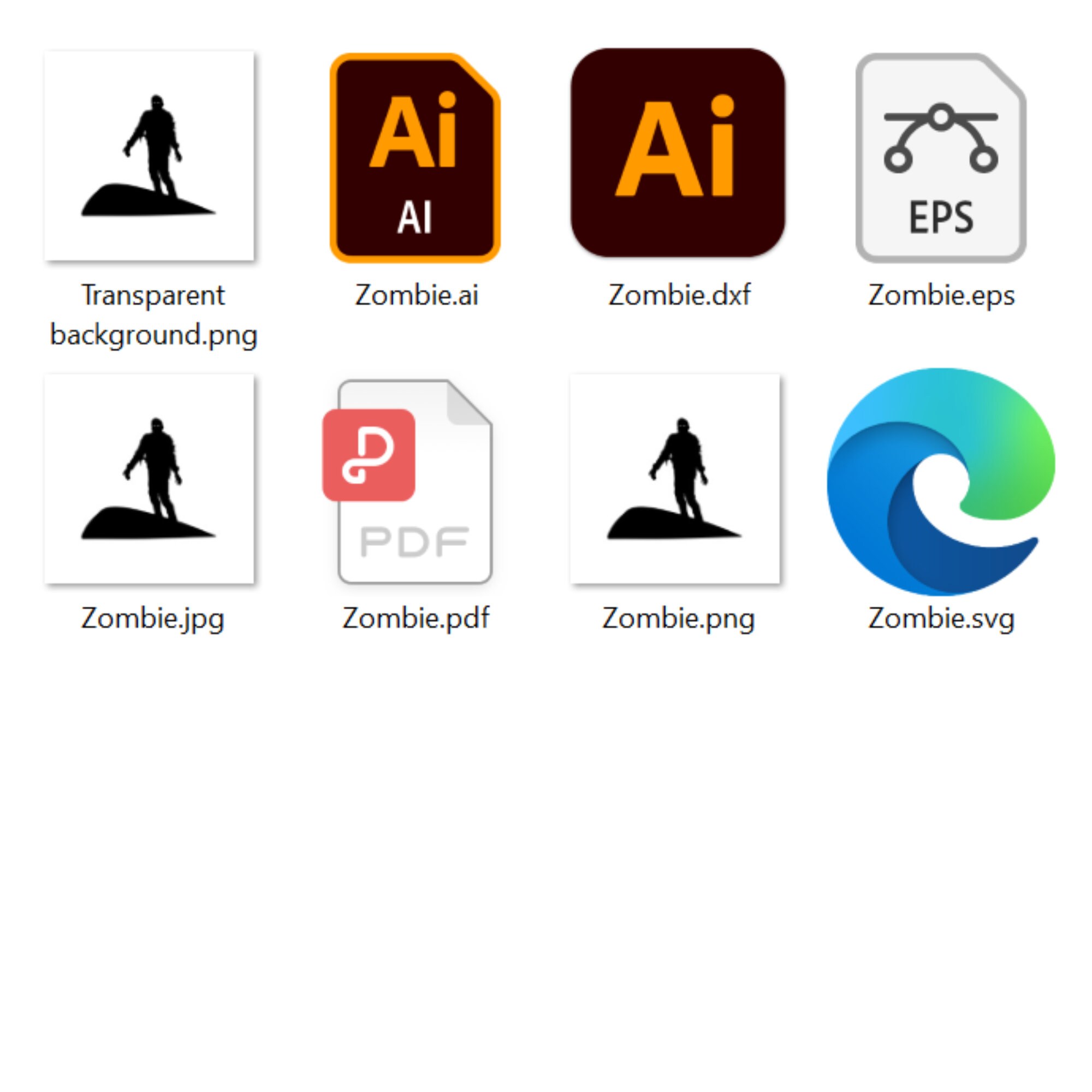 Zombie Svg, Zombie Cut File, Zombie Silhouette, Zombie Png, Halloween ...