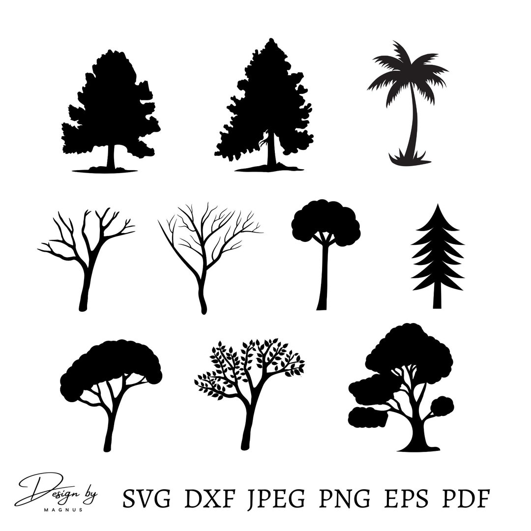 Tree Svg Bundle, 10 Designs, Tree Svg Files, Tree Svg Cricut, Tree Cut ...