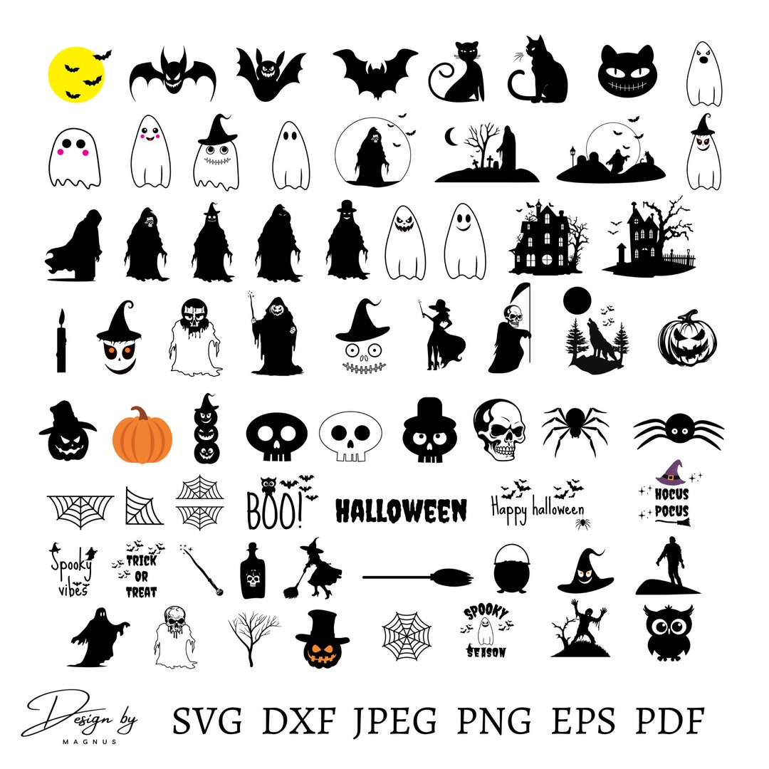 Halloween Svg Bundle, 68 Designs, Halloween Svg Files, Svg, Ai, Dxf ...