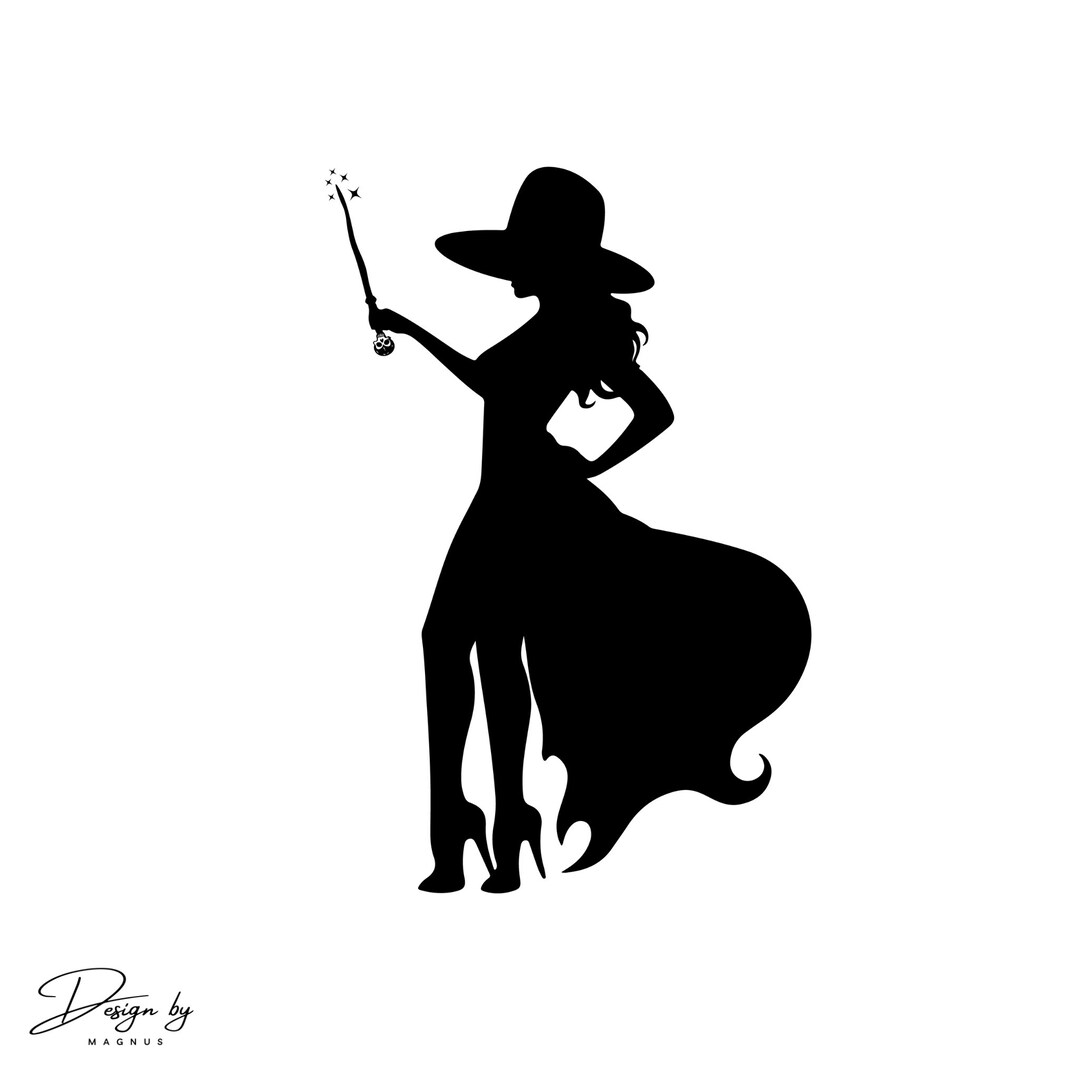 Spooky Woman With a Wand Svg File, Halloween Svg, Halloween Design ...
