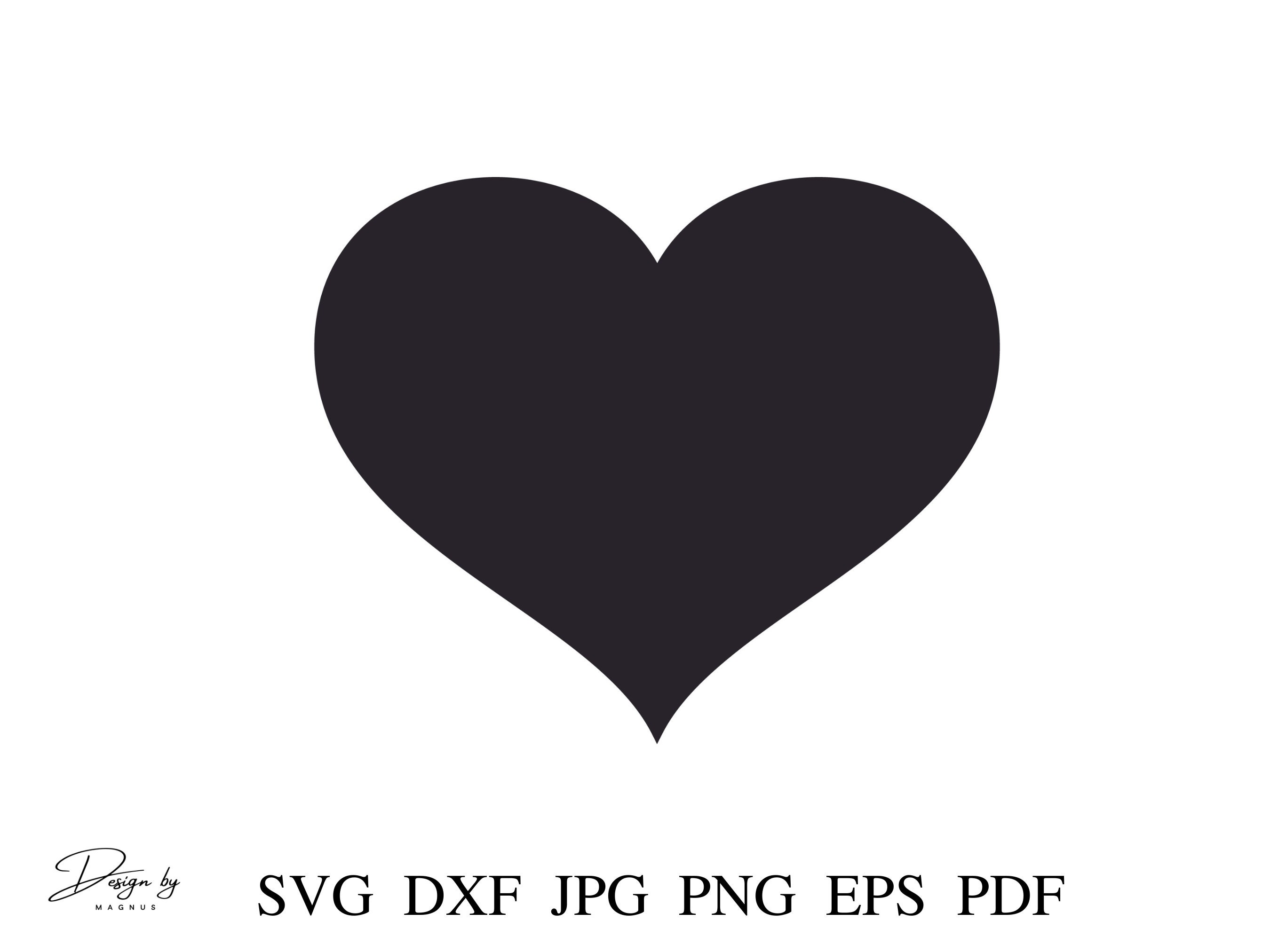 Heart Svg Cut File, Love Svg, Svg Files for Cricut, Png, Dxf, Eps, Pdf ...