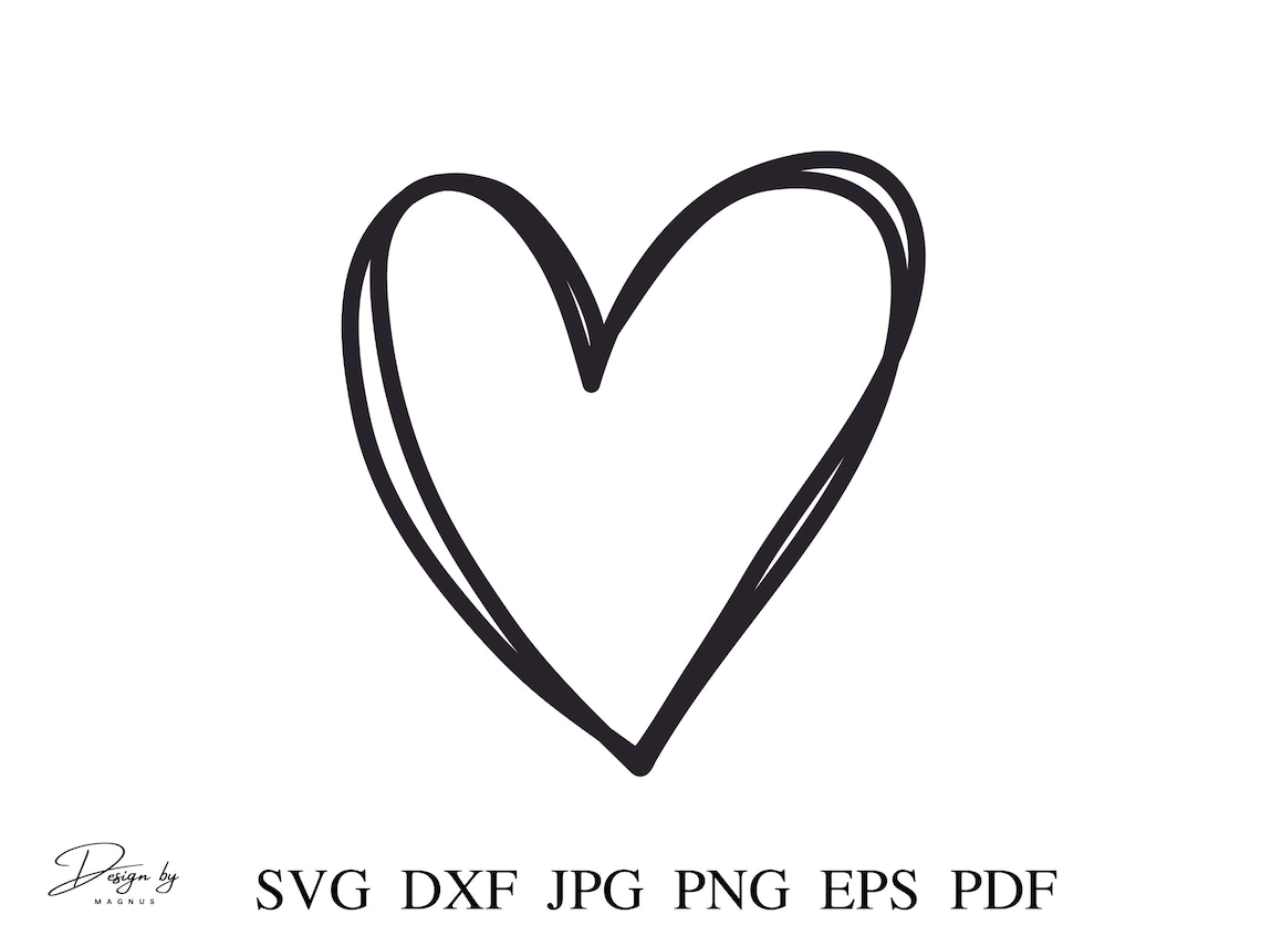 Handdrawn Doodle Heart Doodle Heart Svg Heart Svg Svg Files - Etsy