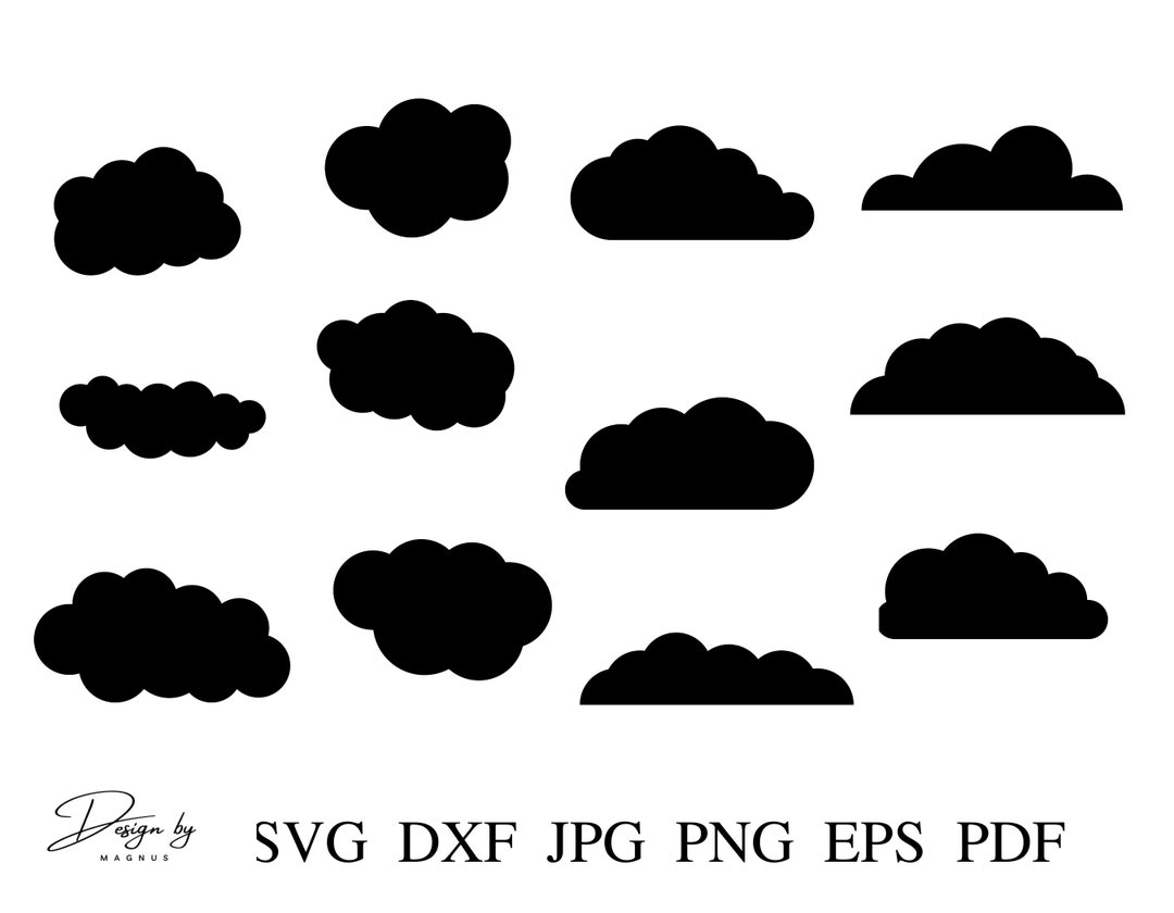 Clouds Svg Bundle 12 Designs Clouds Clipart Clouds Cut - Etsy