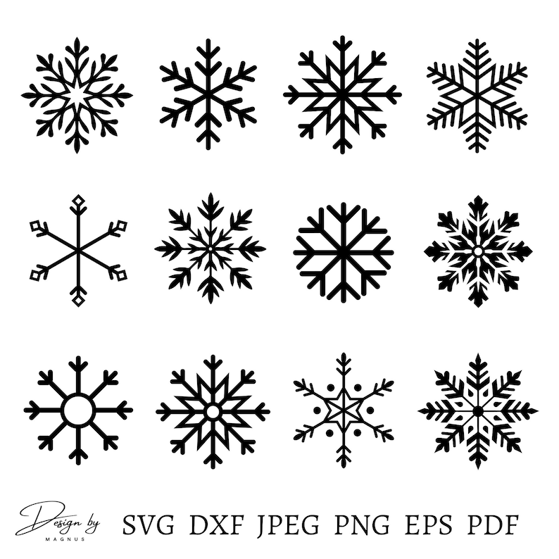 Snowflakes Svg Bundle 12 Designs, Snowflakes Svg, Snowflakes Png ...