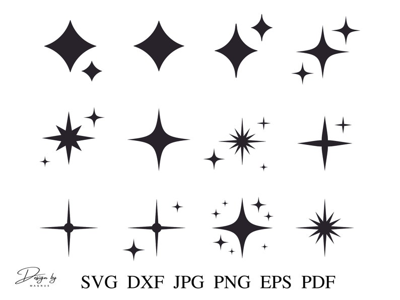 Sparkle Svg Bundle 12 Designs Sparkle Cut File Sparkle - Etsy