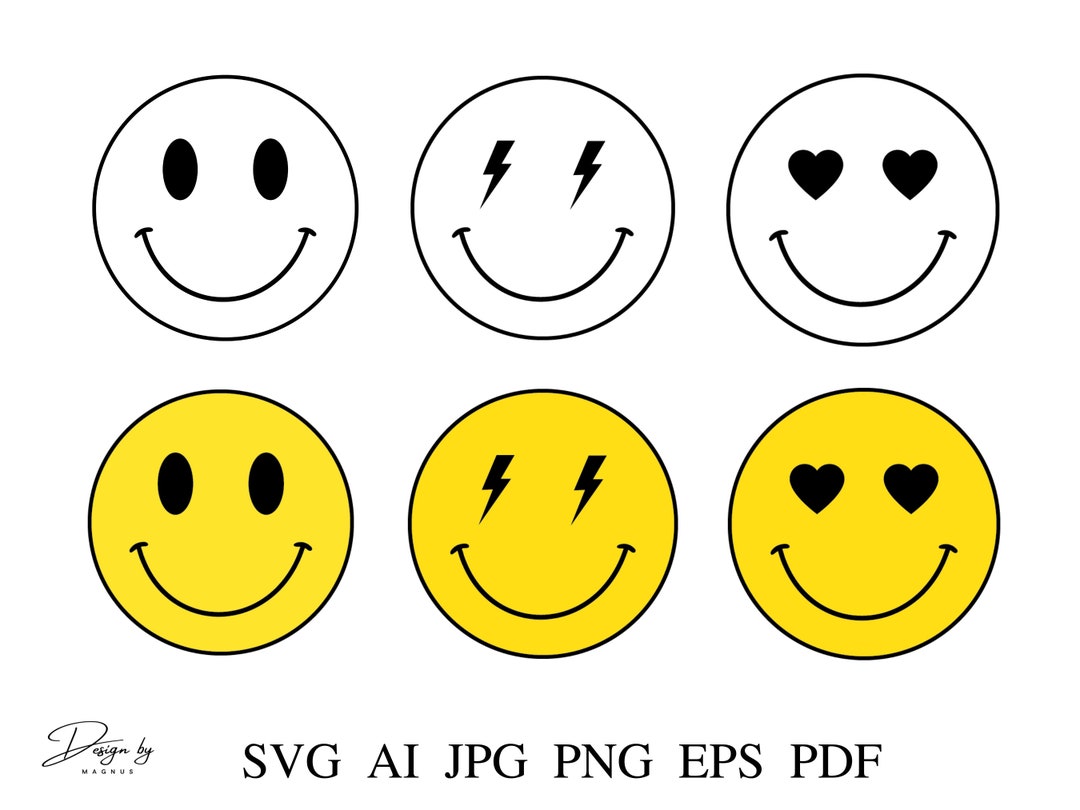 Buy Smiley Face Svg Bundle Happy Face Svg Smiley Vector File Online in ...