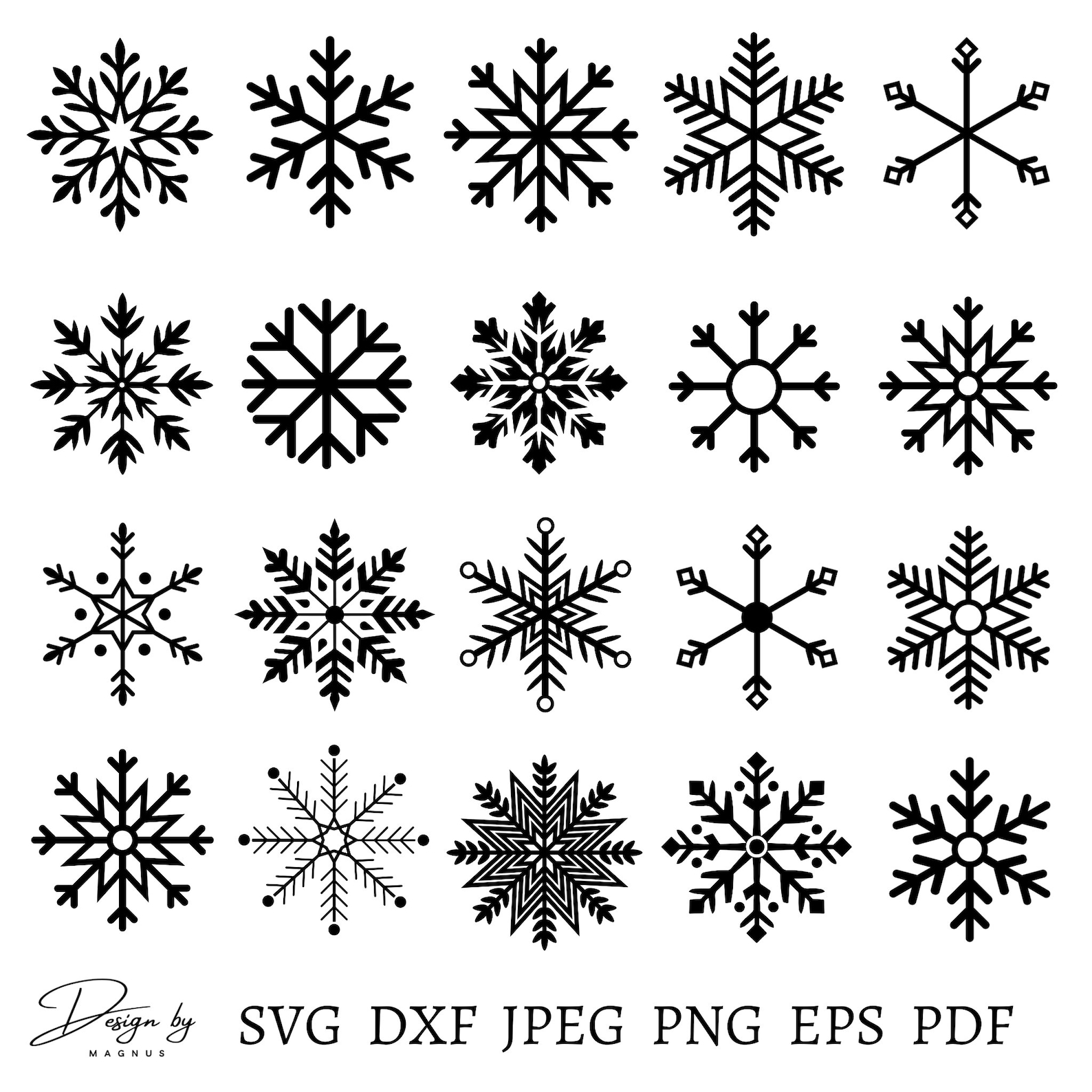 Snowflakes Svg Bundle 20 Designs, Snowflakes Svg, Snowflakes Png ...