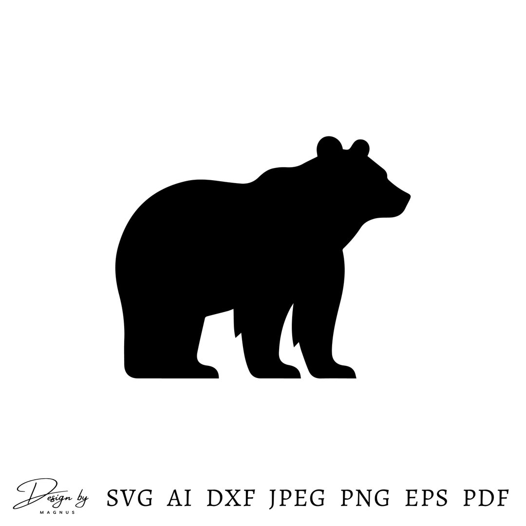 Bear Svg File, Bear Silhouette, Bear Cut File, Bear Png, Bear Clipart ...
