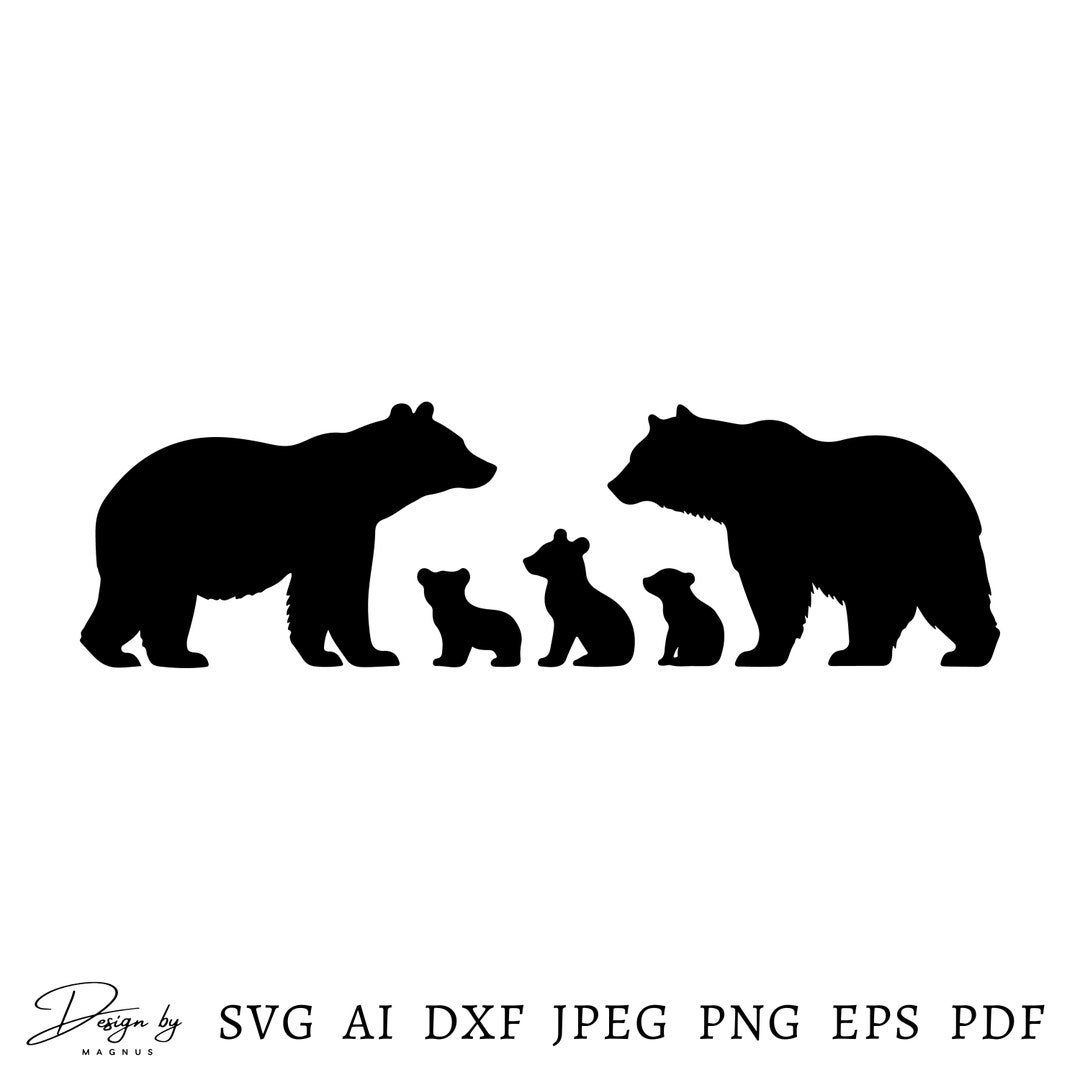 Bear Family Svg File, Bear Family Silhouette, Bear Svg, Bear Clipart ...