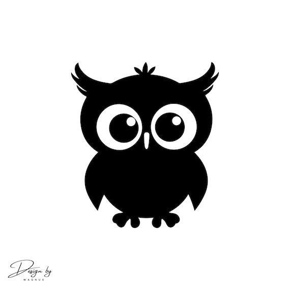 Cute Owl Silhouette Clip Art