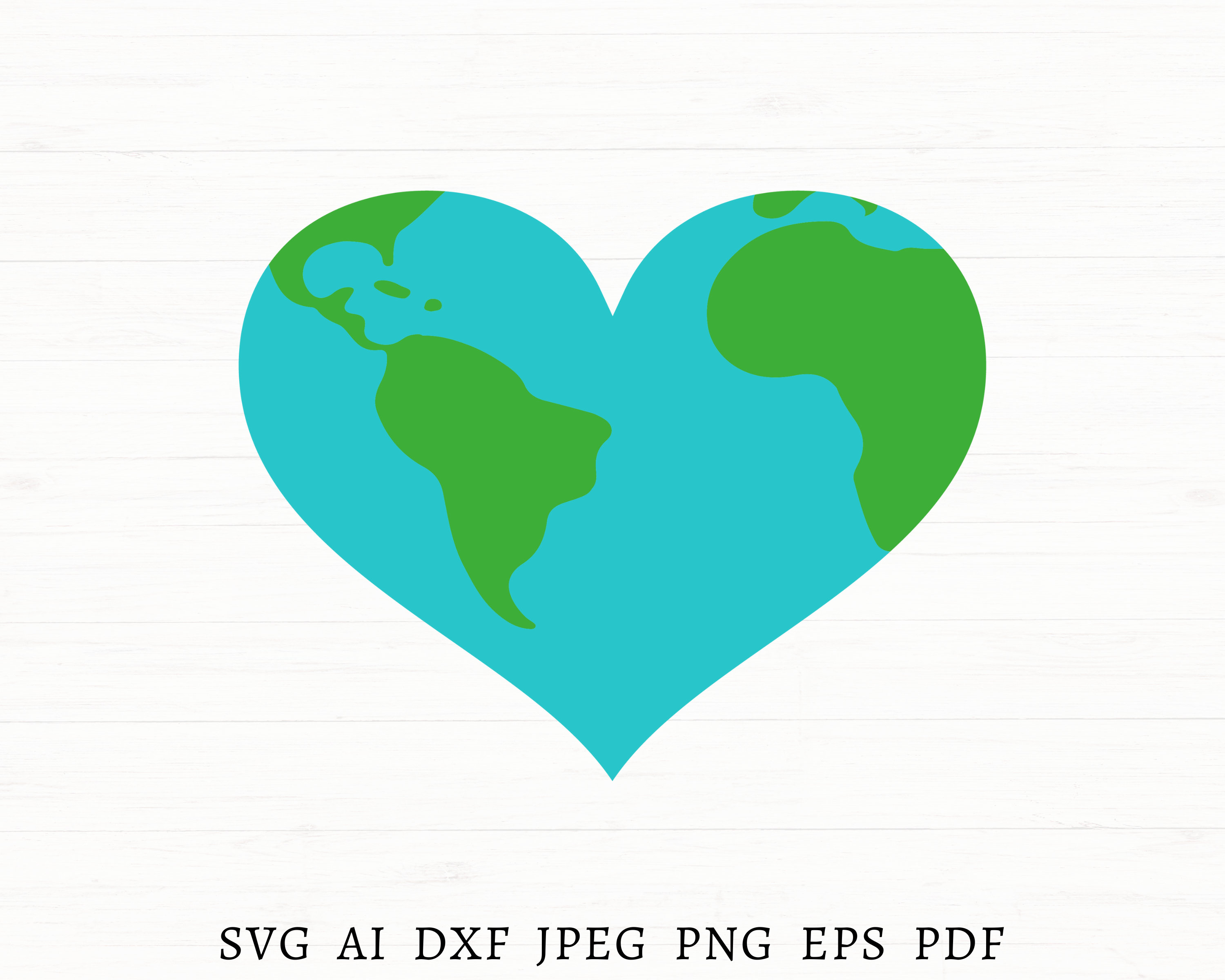 Heart Shaped Earth Svg, Heart Shaped Earth Clipart, Earth Day Svg ...