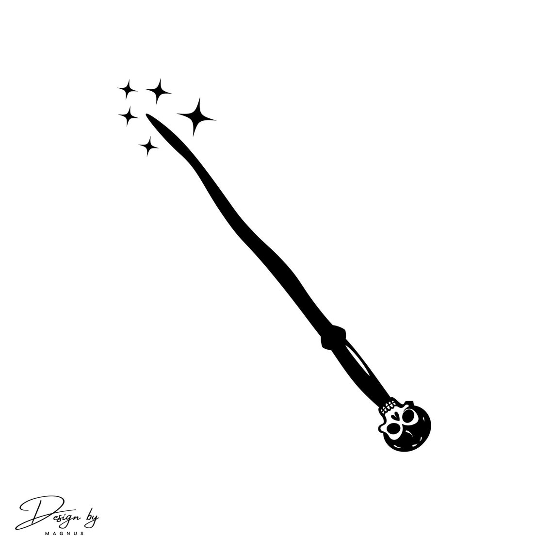 Magic Wand With Skull Svg, Magic Svg, Halloween Design, Svg, Ai, Dxf ...