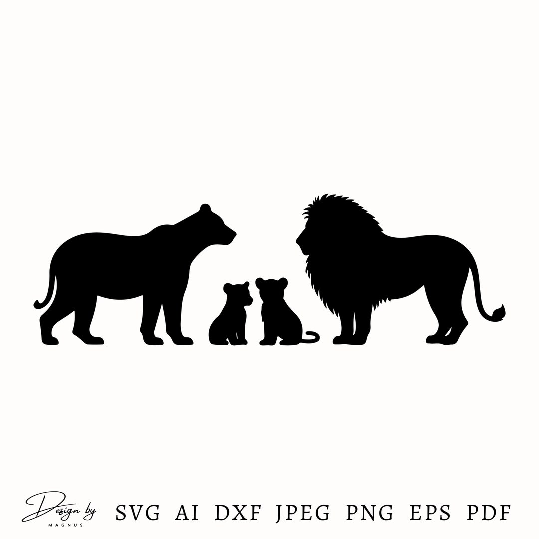 Lion Family Svg, Lion Family Silhouette, Lion Svg File for Cricut ...
